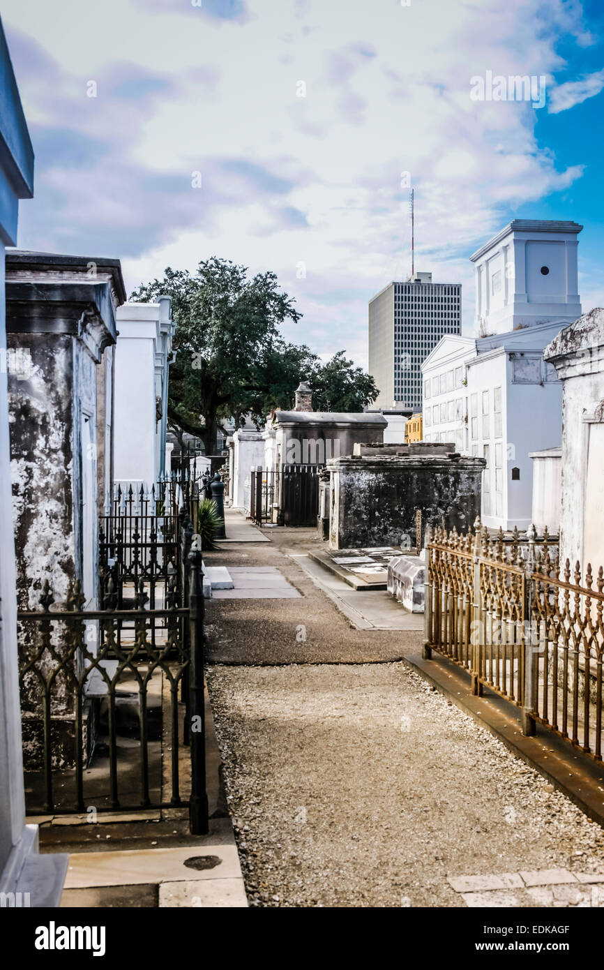 The above ground tombs of people in St. Louis Cemetery No.1 in New ...