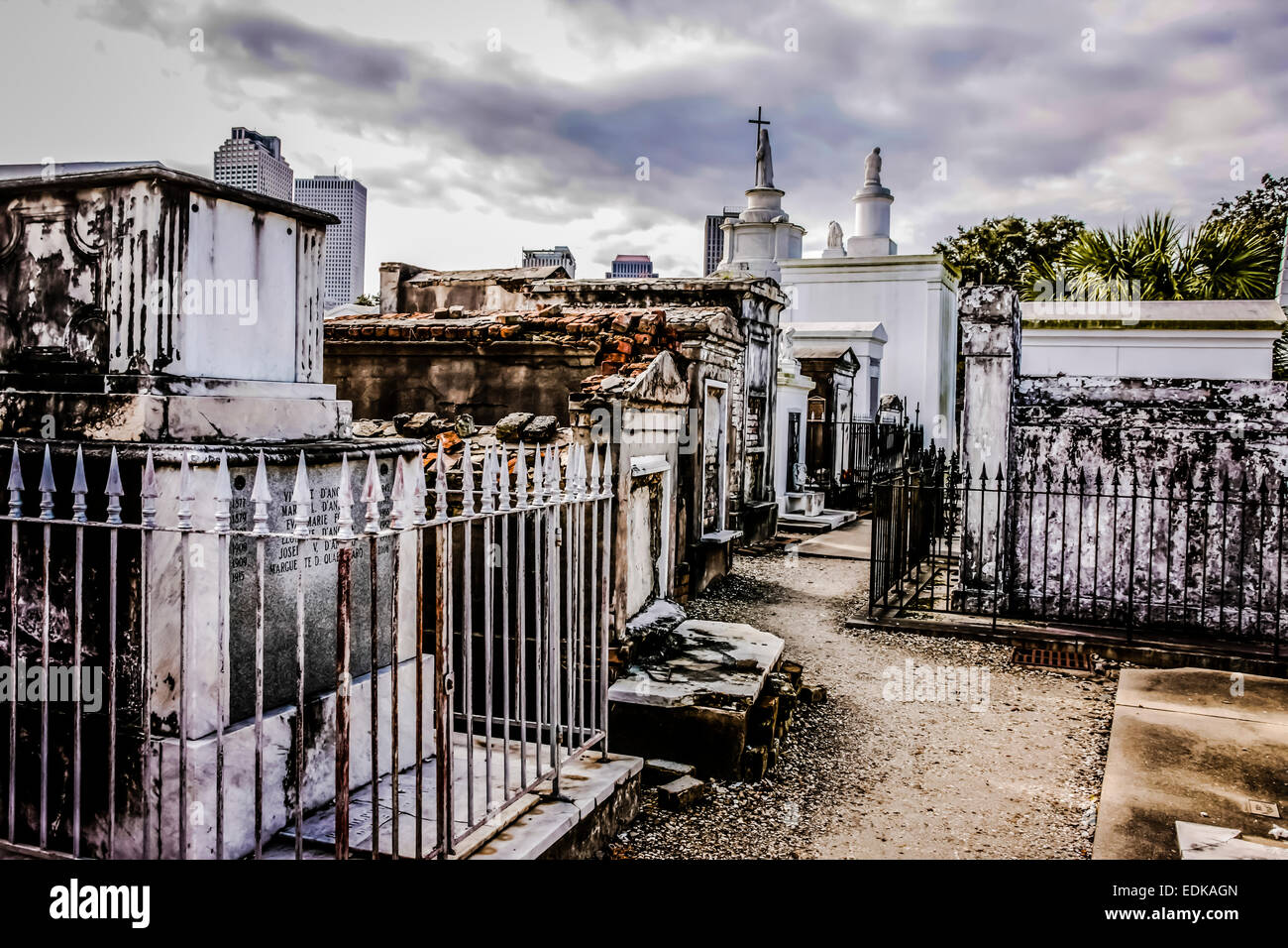 The above ground tombs of people in St. Louis Cemetery No.1 in New ...