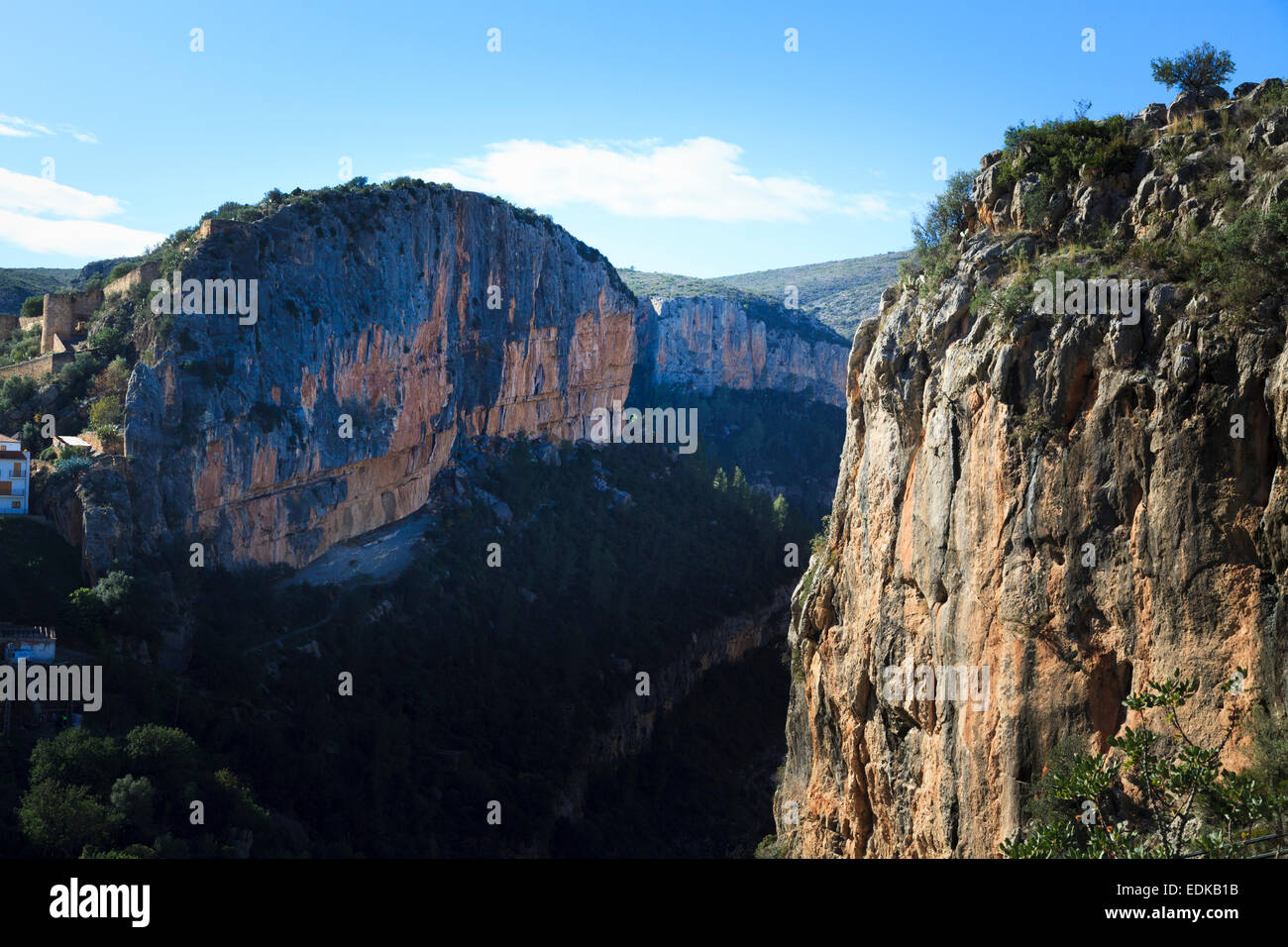 Deep gorge and cliff face in Valencia Spain Stock Photo - Alamy