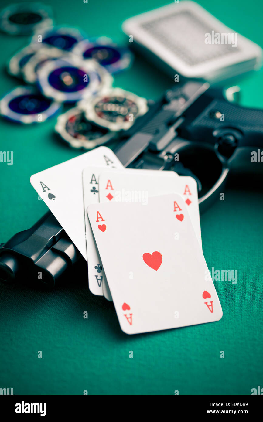 Poker hand on table hi-res stock photography and images - Alamy