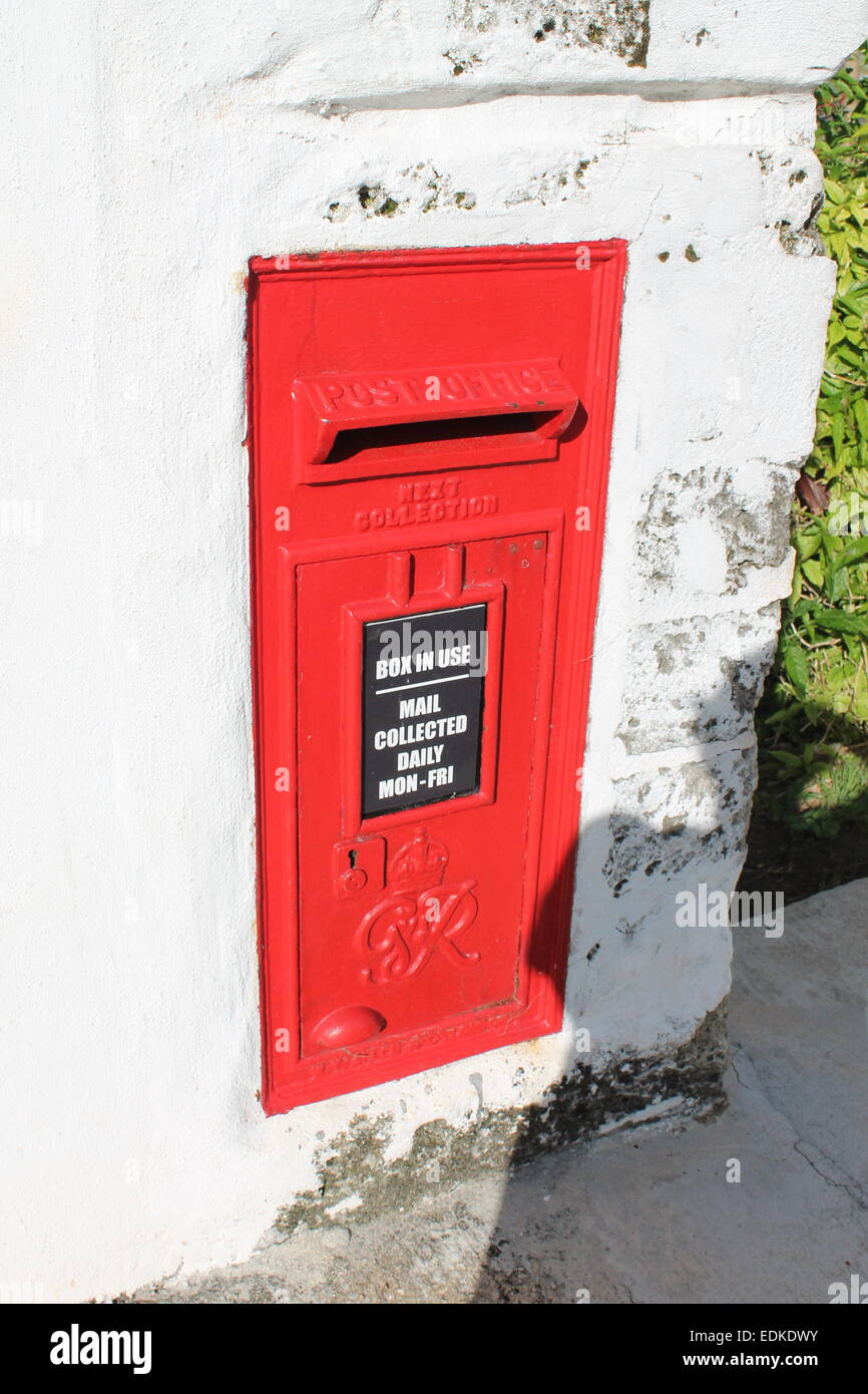 Red Postbox, Bermuda Stock Photo - Alamy