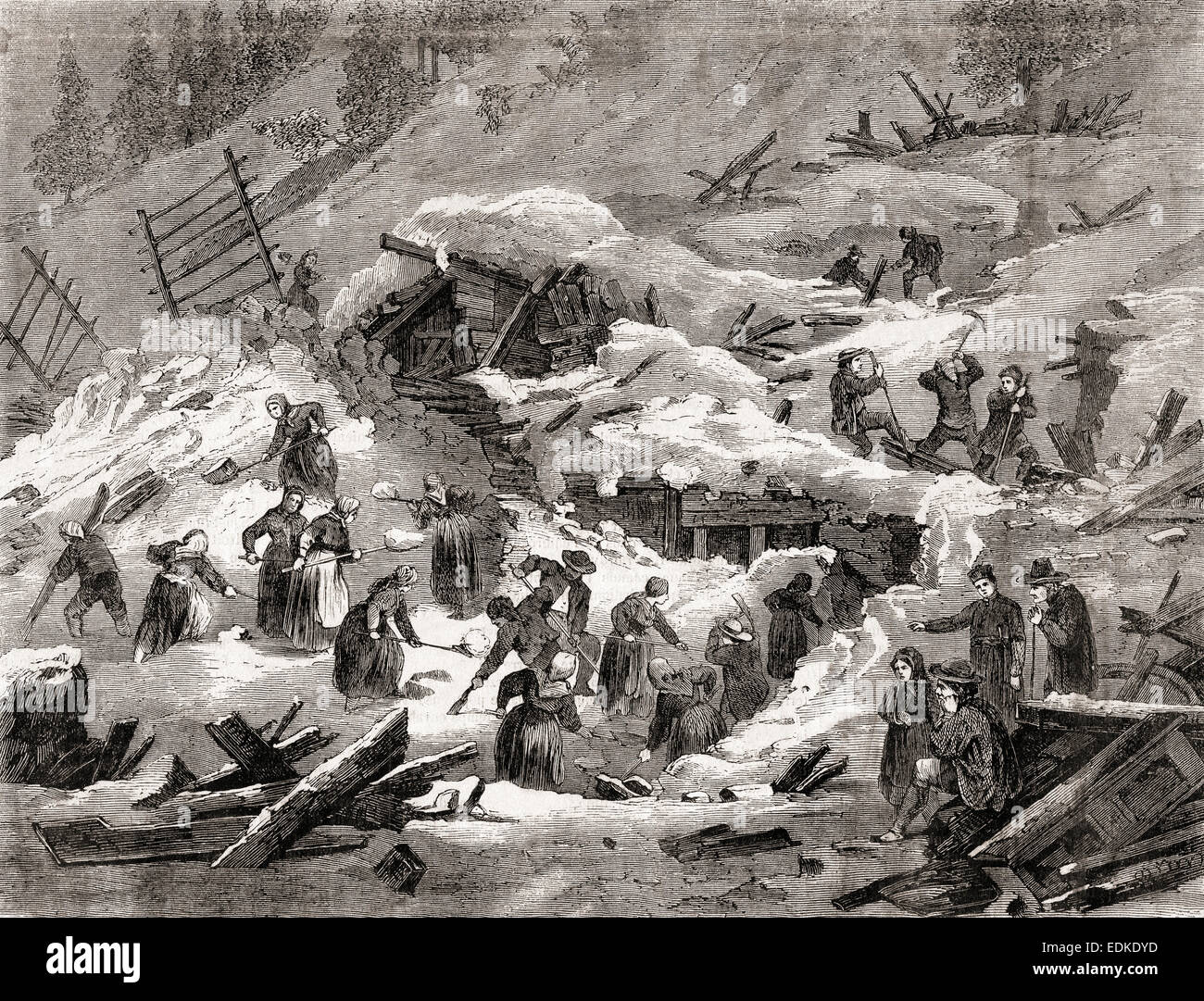 Snow Avalanche Destruction High Resolution Stock Photography and Images ...