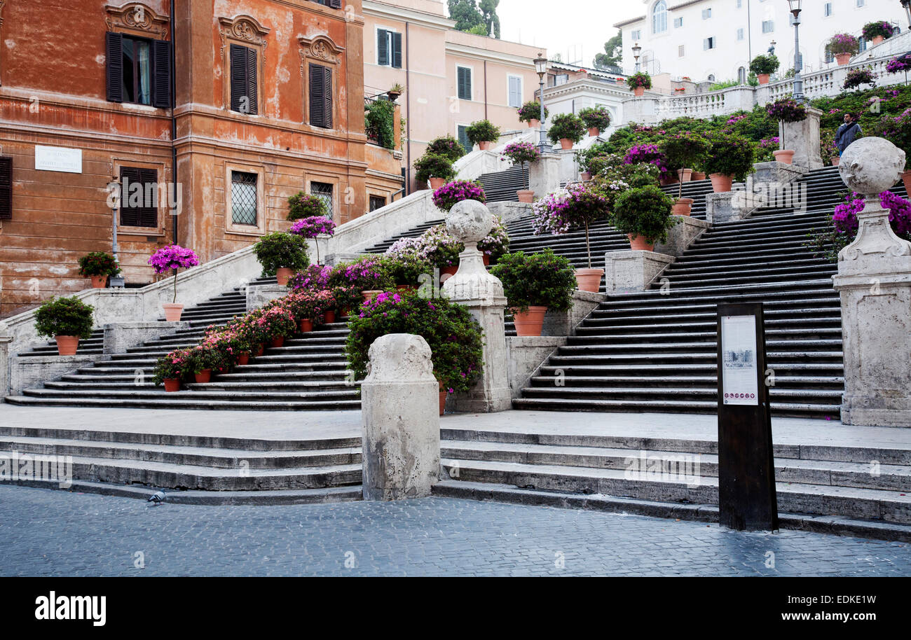Spanish Steps in the springtime, decorated with lots of colorful ...