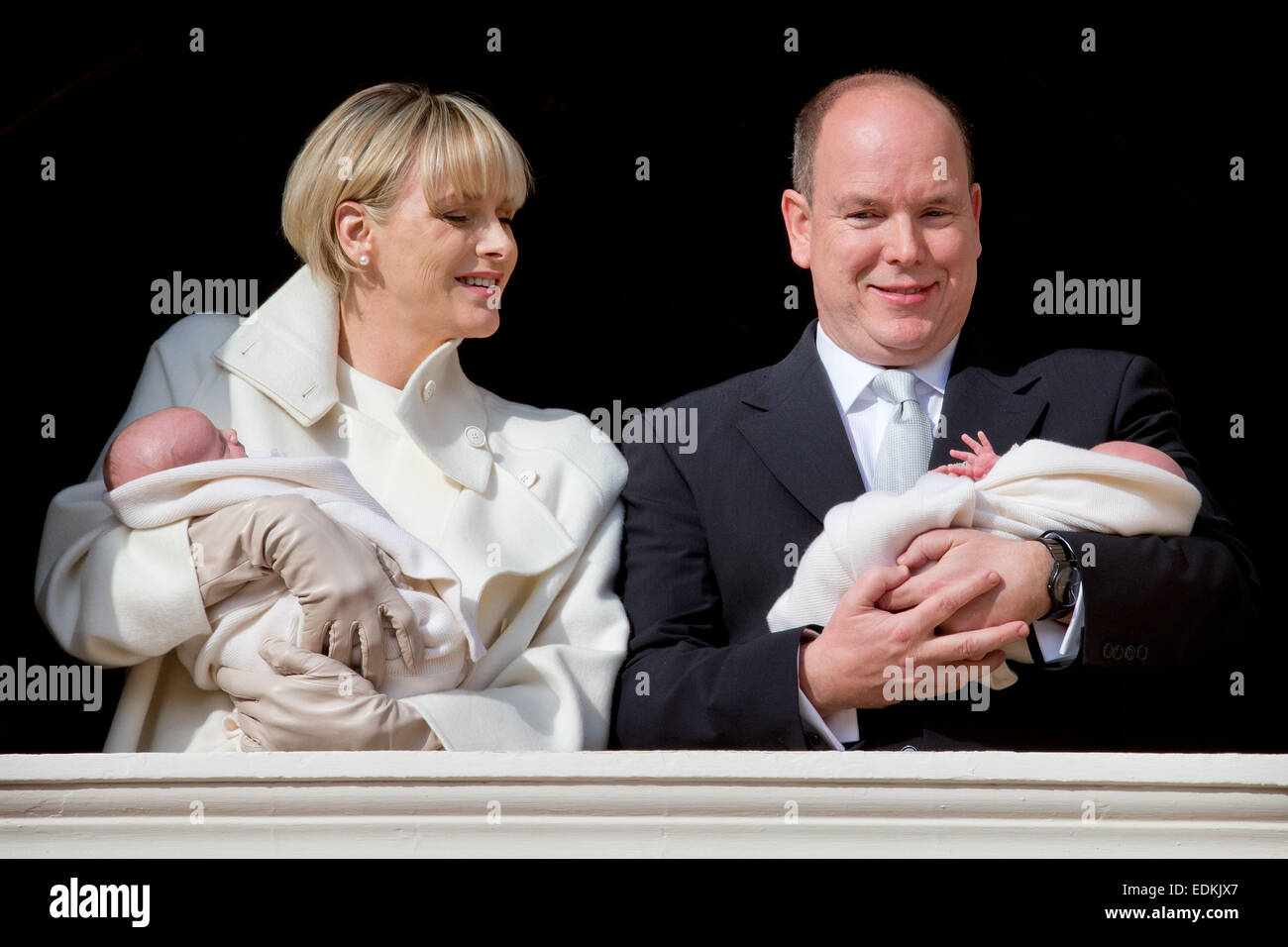 Monaco. 7th Jan, 2015. Prince Albert and Princess Charlene of Monaco ...