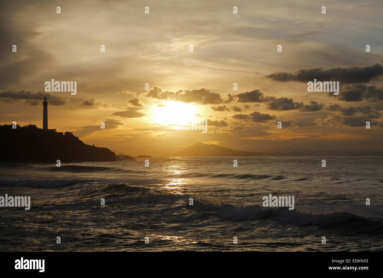 Sunset in Anglet, Pyrenees Atlantiques, Aquitaine, France Stock Photo ...