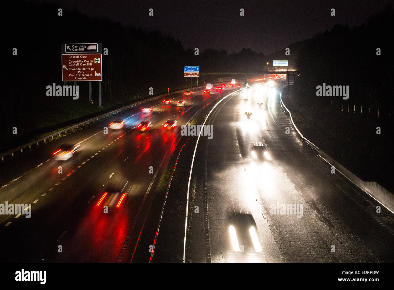 M4, Junction 32, North Cardiff, Wales, UK. 7th January, 2015. UK ...