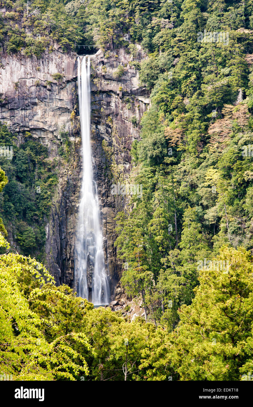 The famous tourist destination, the 133 meter nachi waterfall, one of ...