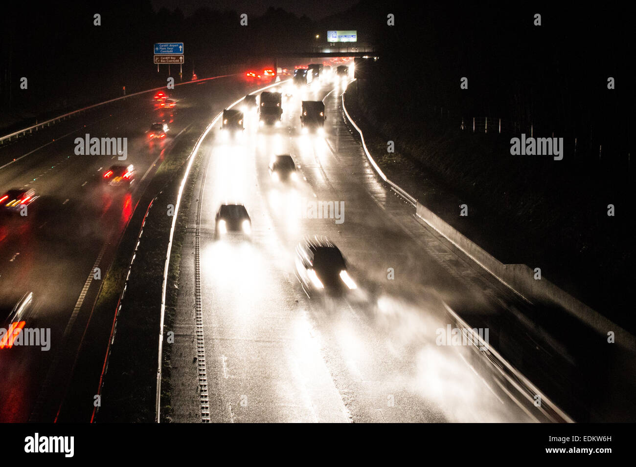 M4, Junction 32, North Cardiff, Wales, UK. 7th January, 2015. UK ...