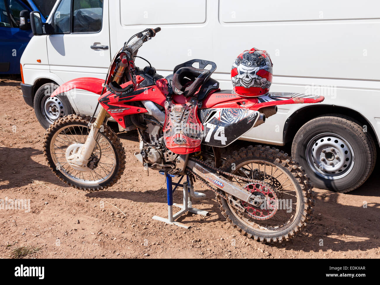 BOROVICHI, RUSSIA - JULY 12, 2014: Motorcycle racing after the ...