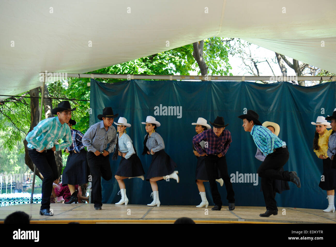 High school dance class exhibition of traditional Mexican dances in ...