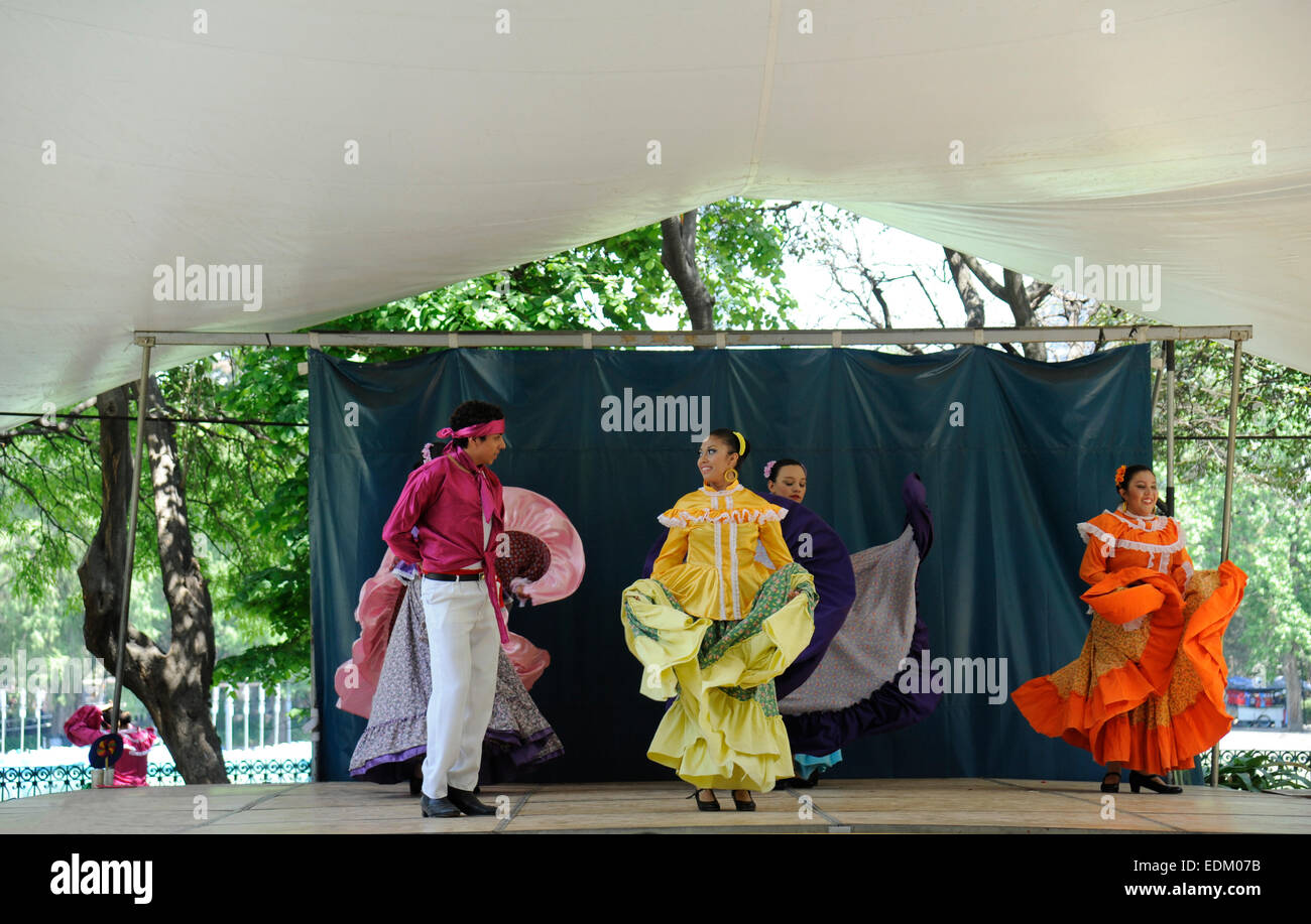 High school dance class exhibition of traditional Mexican dances in ...