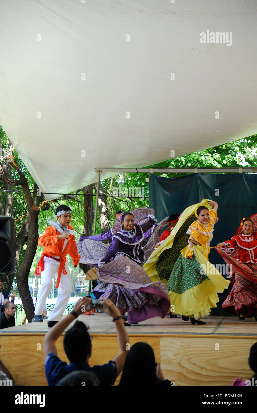 High school dance class exhibition of traditional Mexican dances in ...