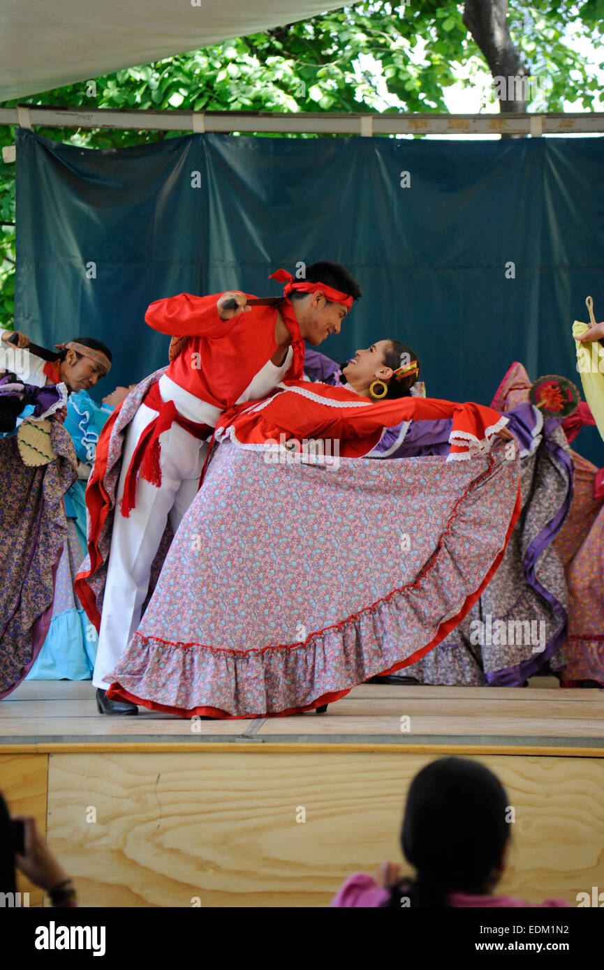 High school dance class exhibition of traditional Mexican dances in ...