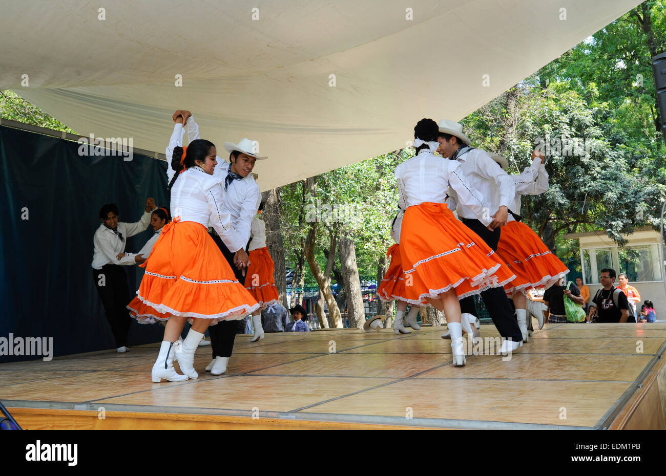 High school dance class exhibition of traditional Mexican dances in ...