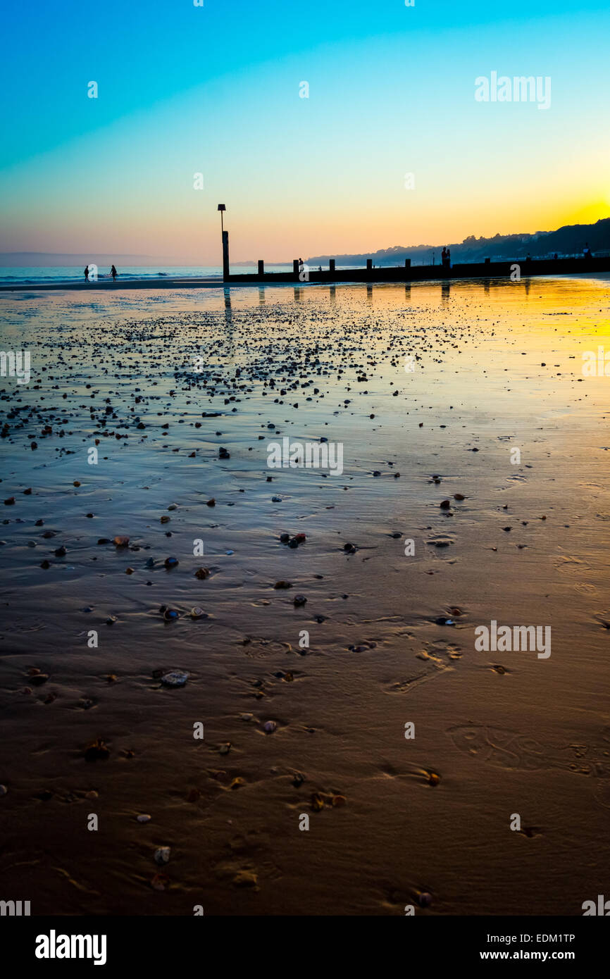 Bournemouth beach at sunset Stock Photo - Alamy