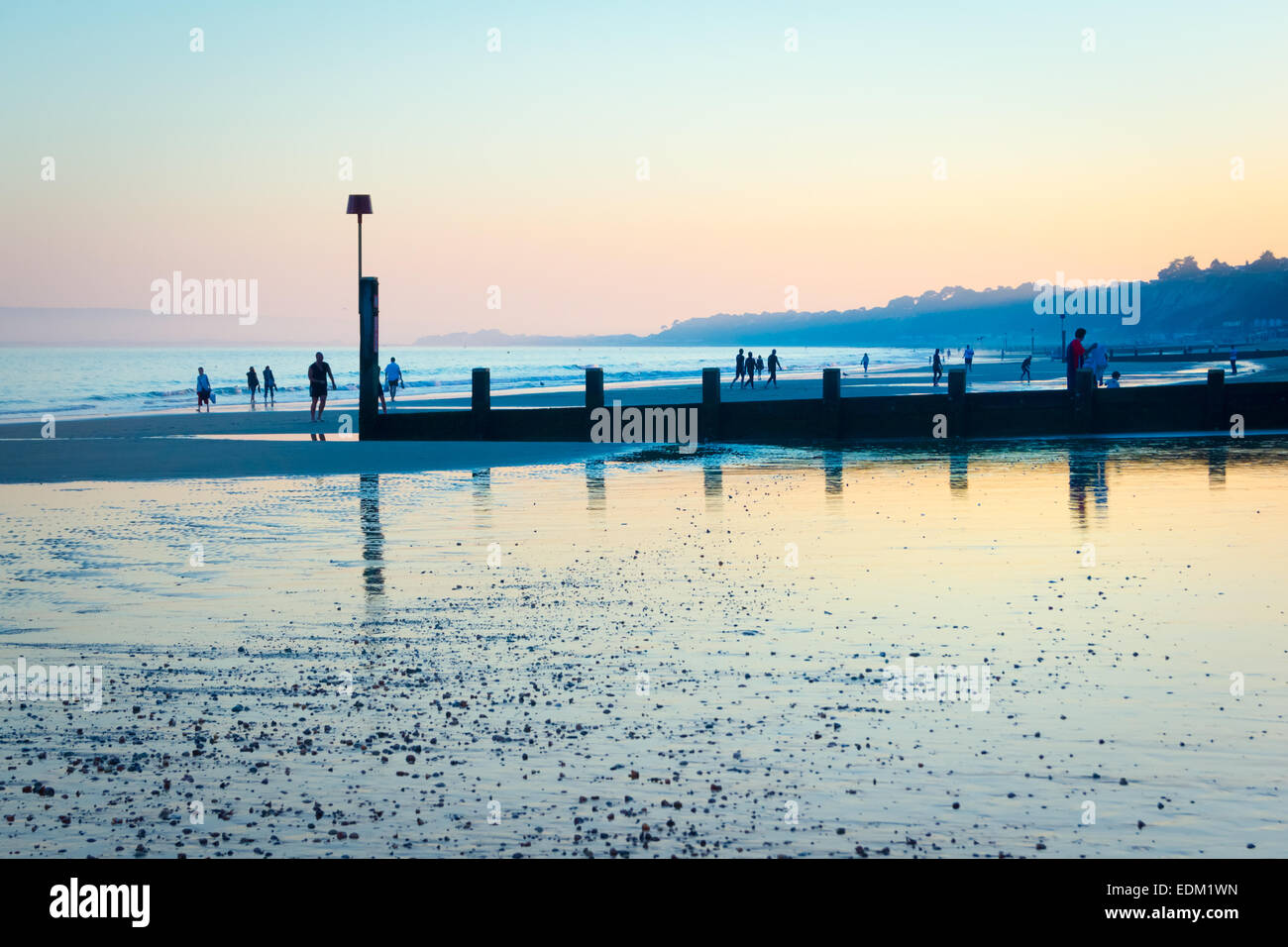 Bournemouth beach at sunset Stock Photo - Alamy