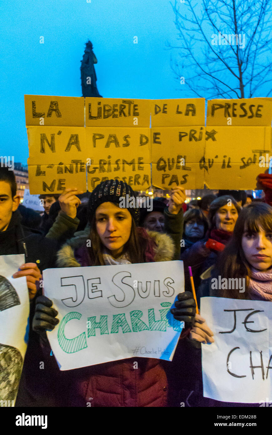 Paris, France. Student Protest, Demonstration against terrorism ...