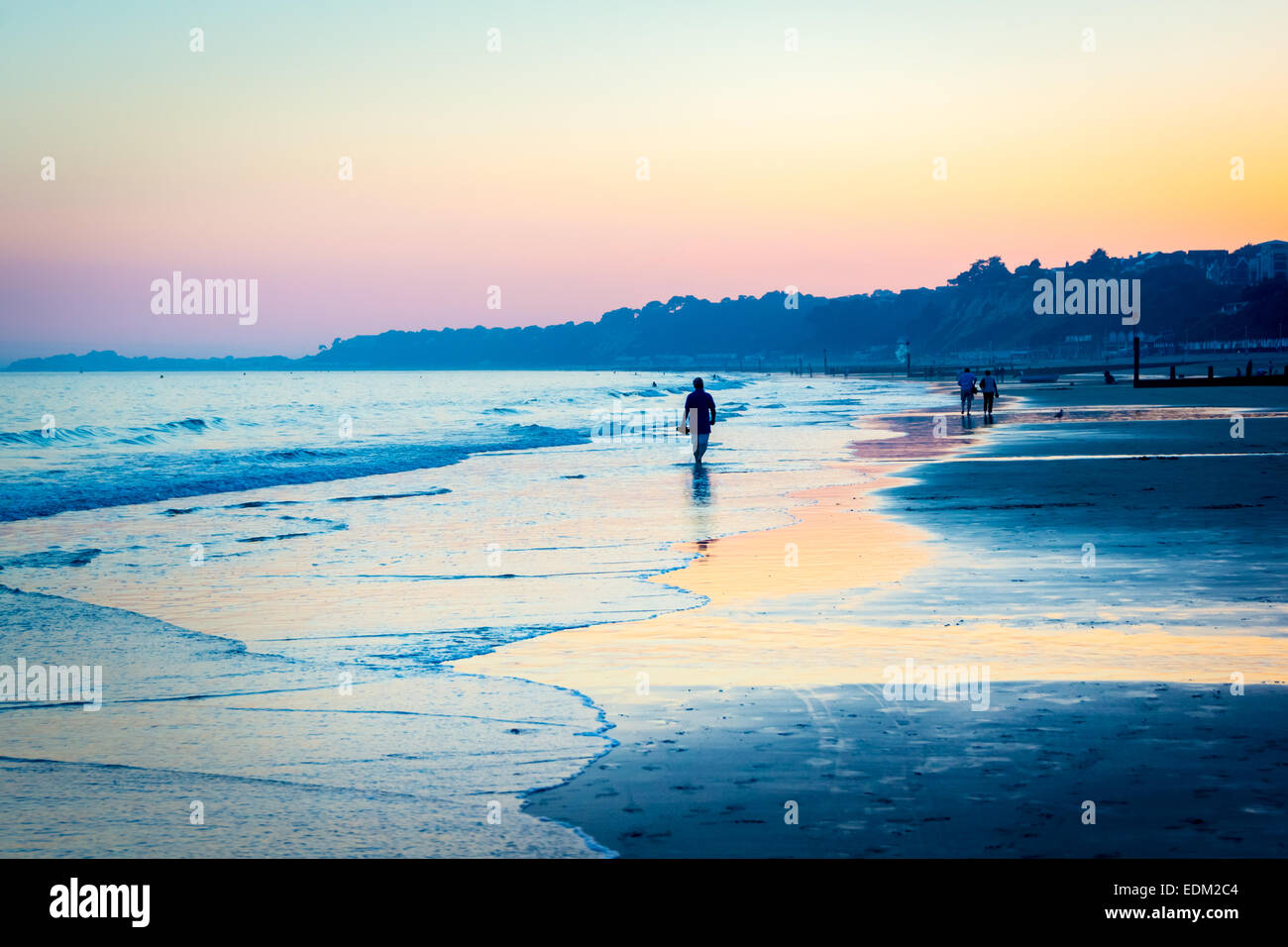 Bournemouth beach at sunset Stock Photo - Alamy