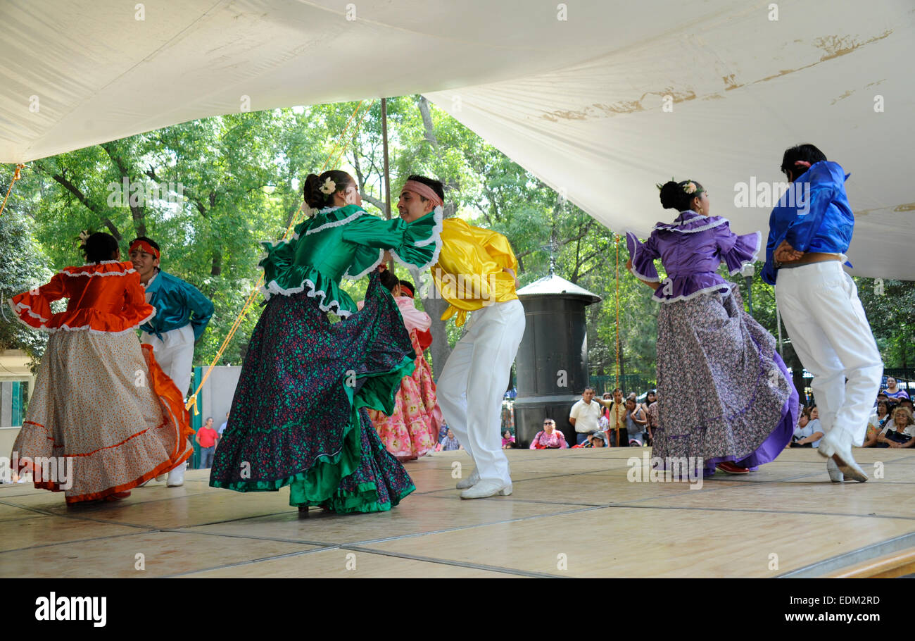 High school dance class exhibition of traditional Mexican dances in ...