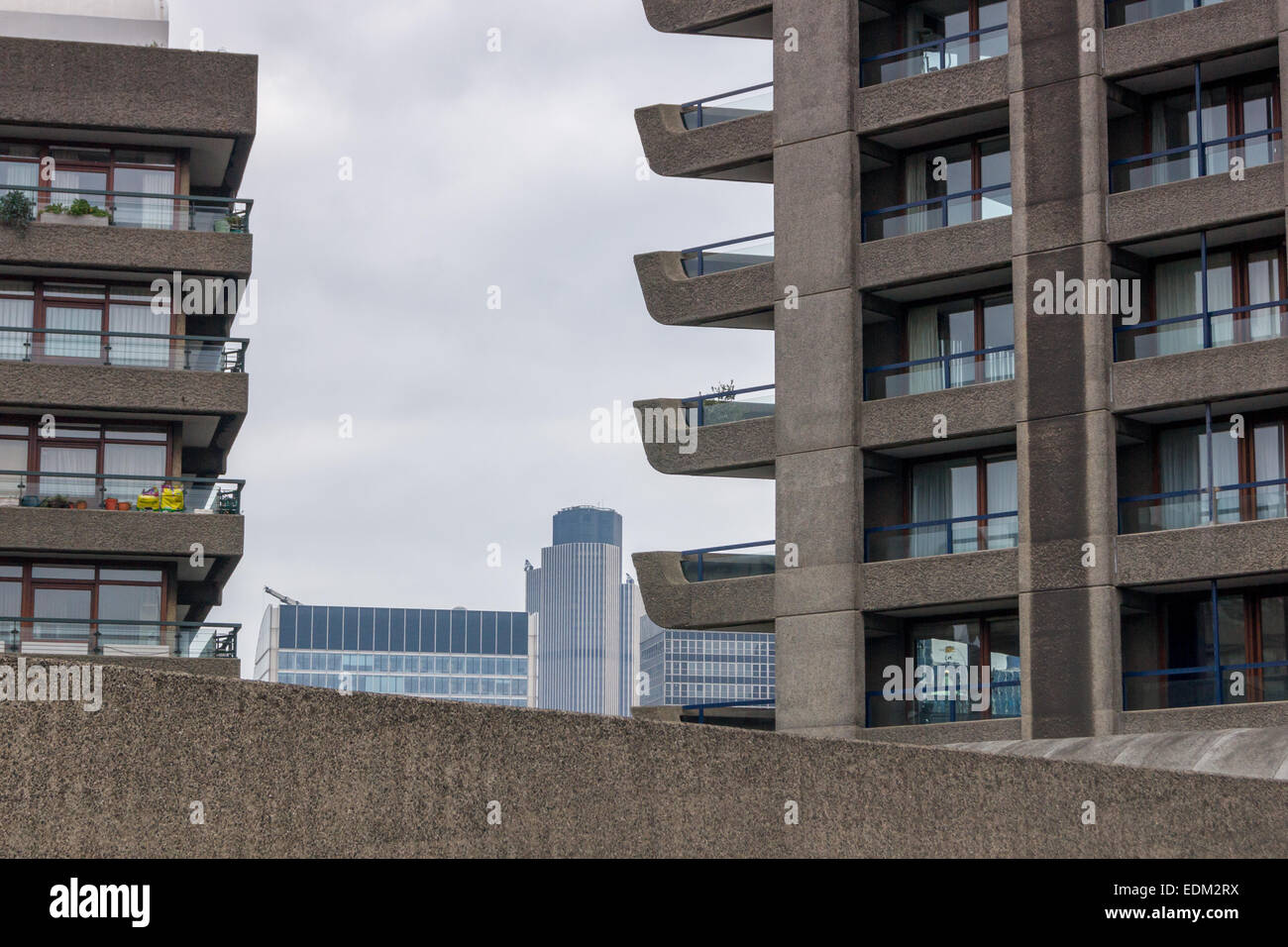Barbican Estate brutalist architecture in concrete, London, UK Stock ...