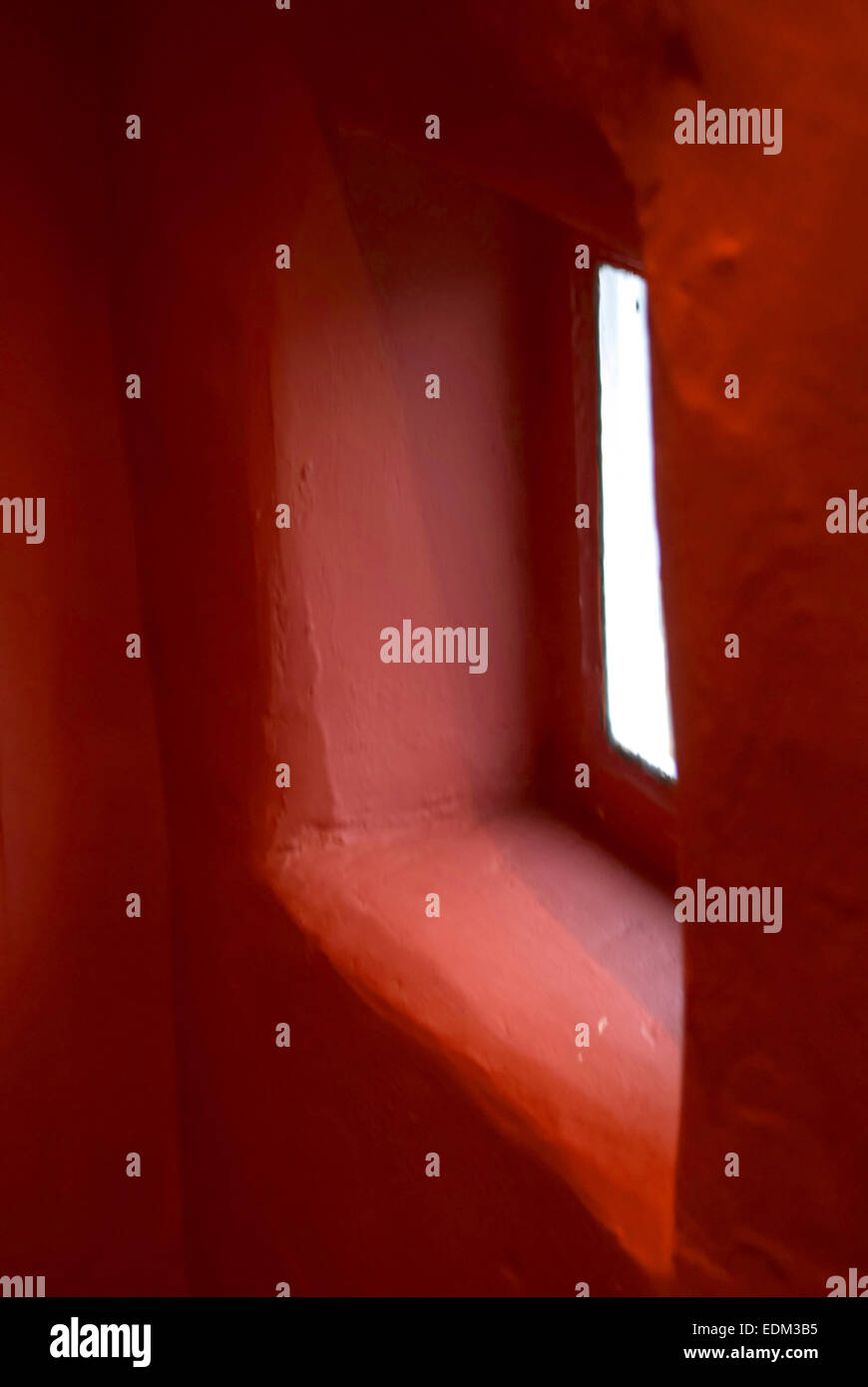 red wall and window / sunken window Stock Photo - Alamy