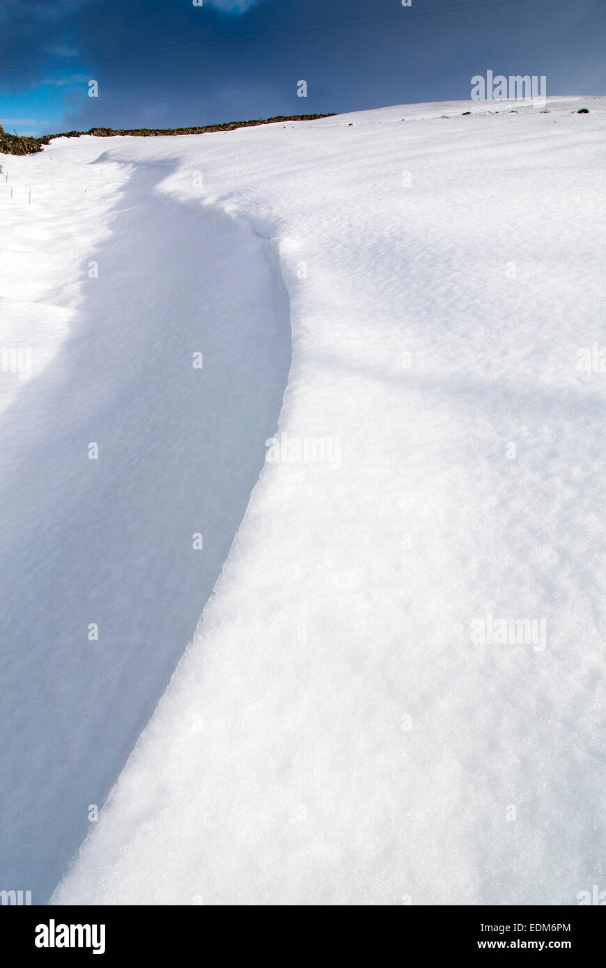 Edge of a snowdrift after a snowstorm Stock Photo - Alamy