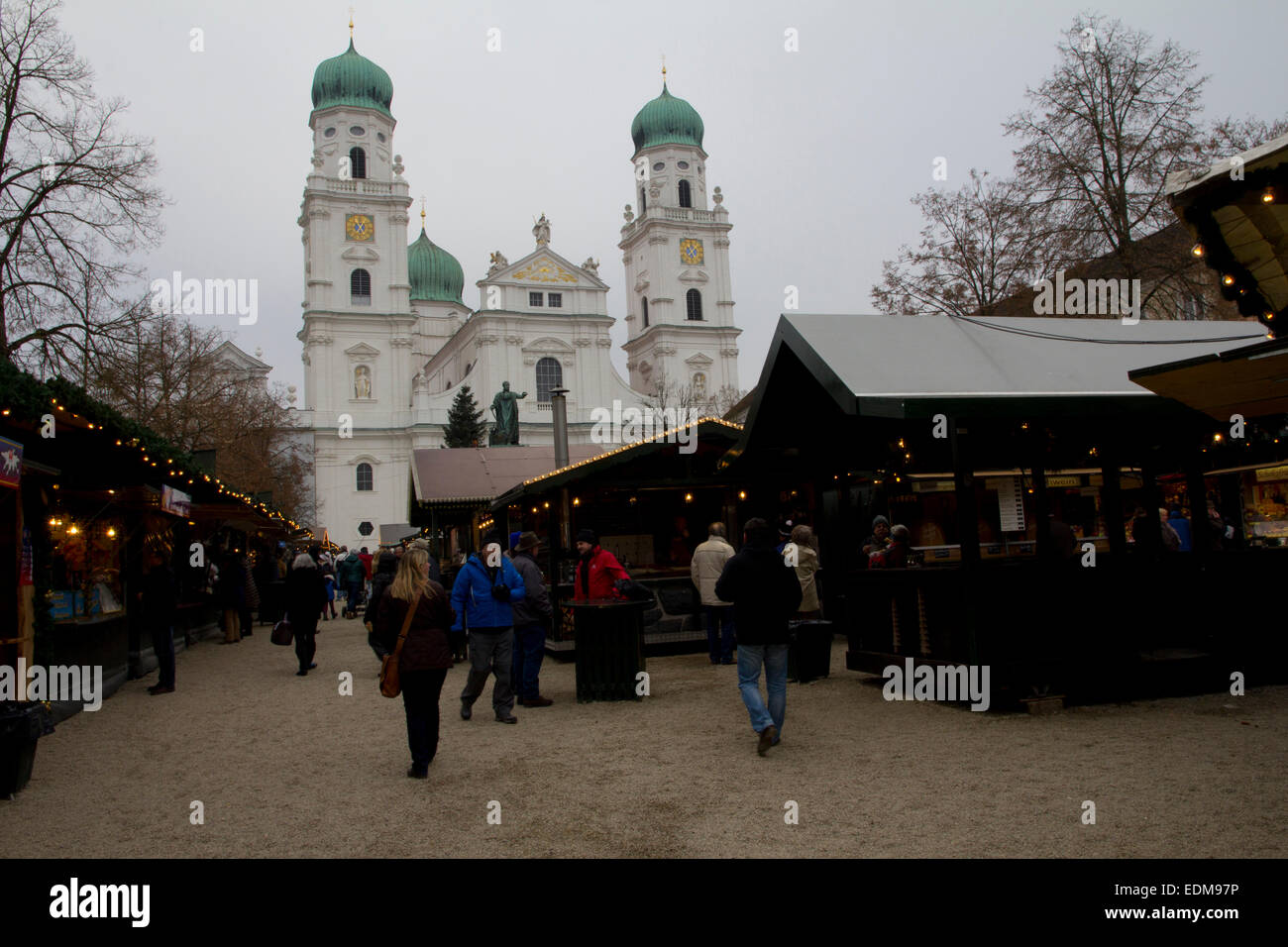 Passau's colorful Christmas Market takes place on the square in front ...