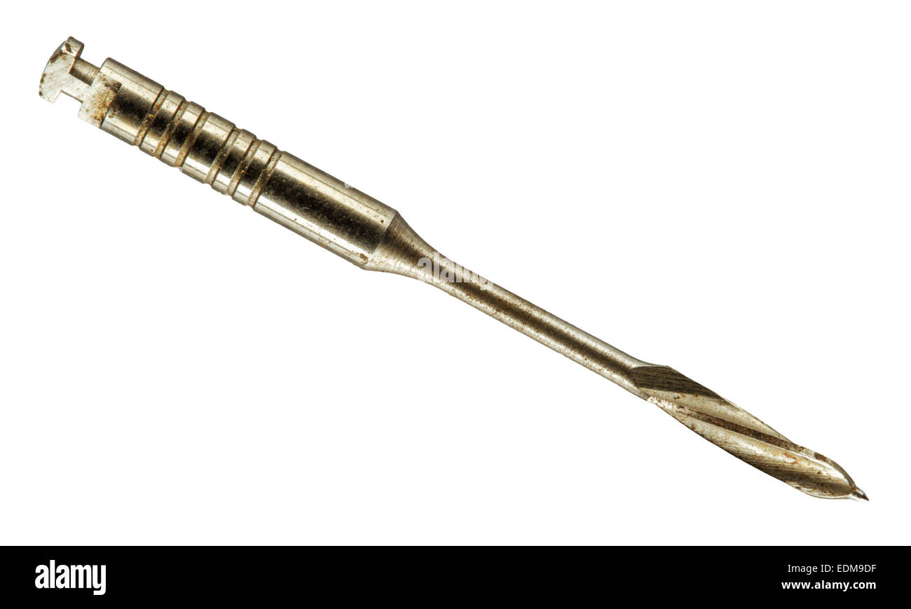 sharp rusty old tools dentist shot in studio isolated on white ...