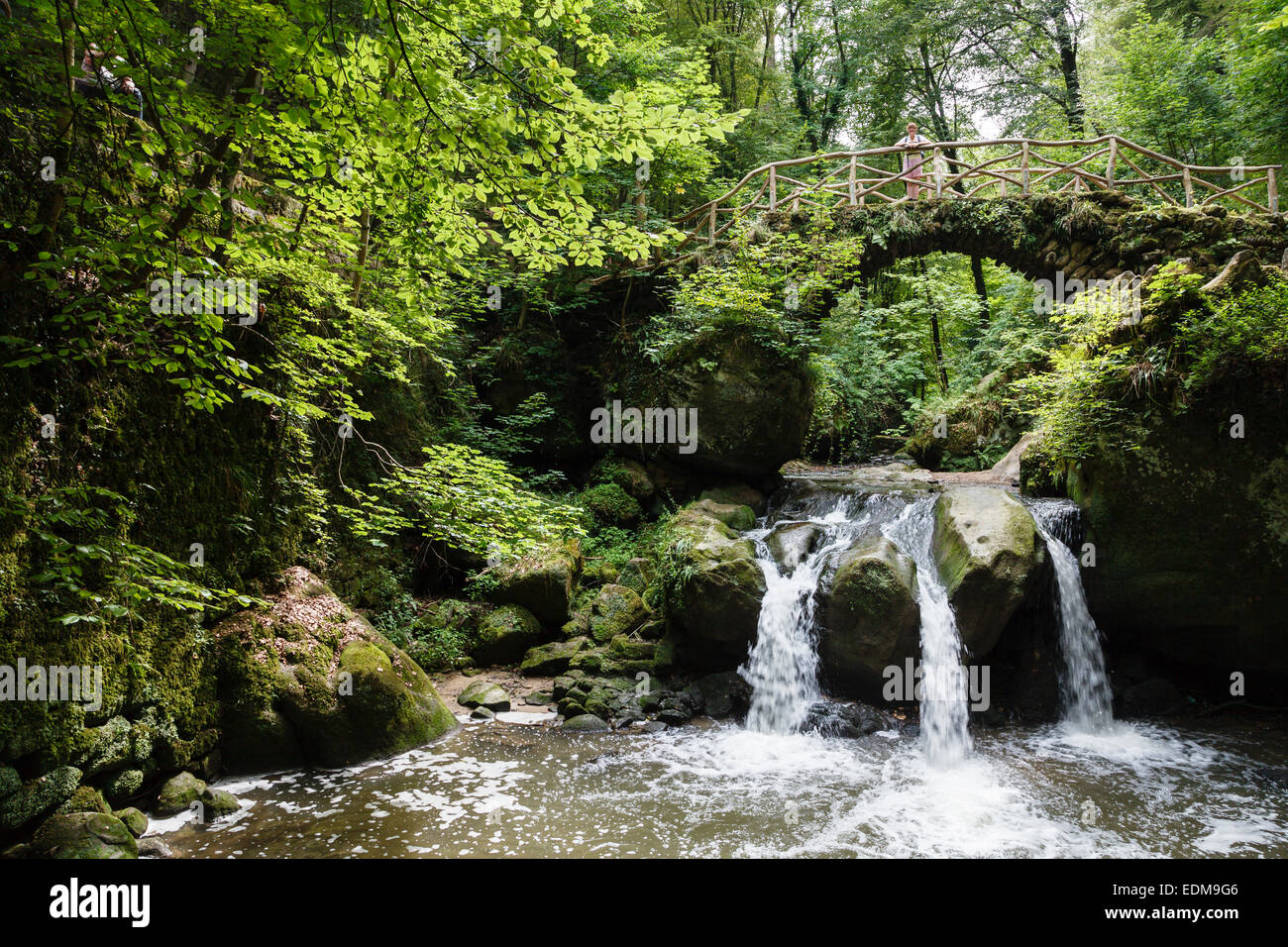 Scheissetumpel waterfall near Waldbillig, Mullerthal Trail, Luxembourg ...