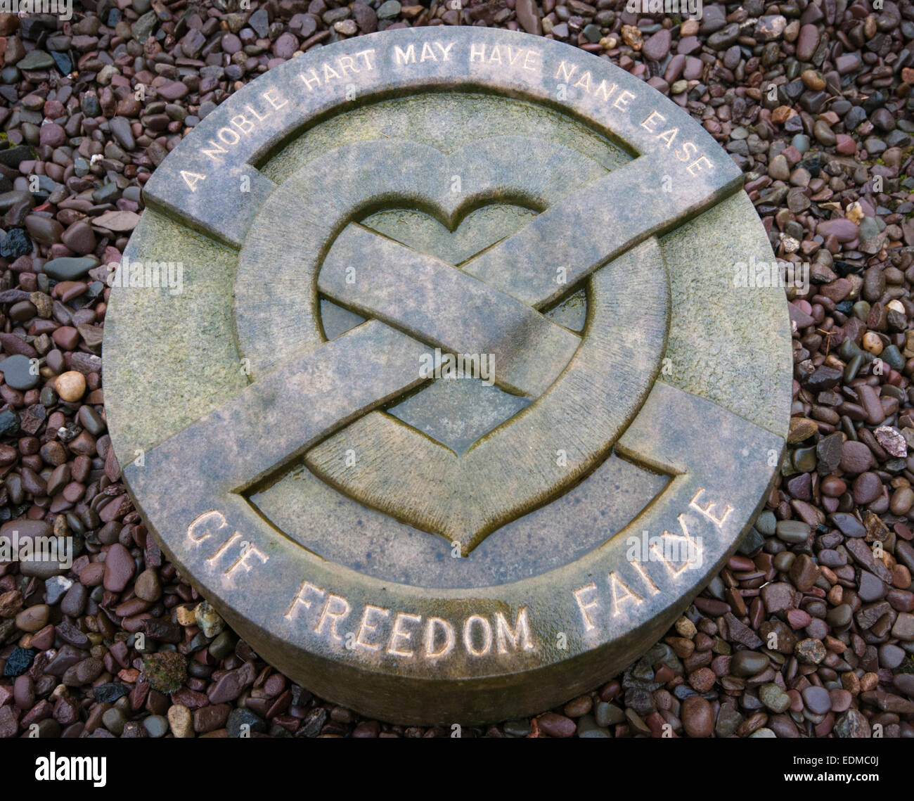 The marker stone marking the spot at Melrose Abbey where the heart of ...