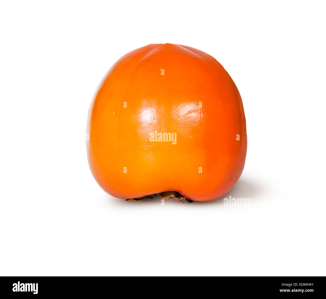 Single Fresh Ripe Orange Persimmon Isolated On White Background Stock ...