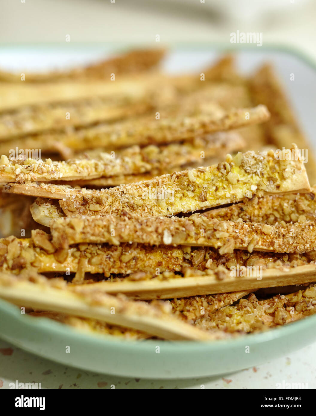 Closeup of delicious crunchy pastry cookies with background blur Stock ...