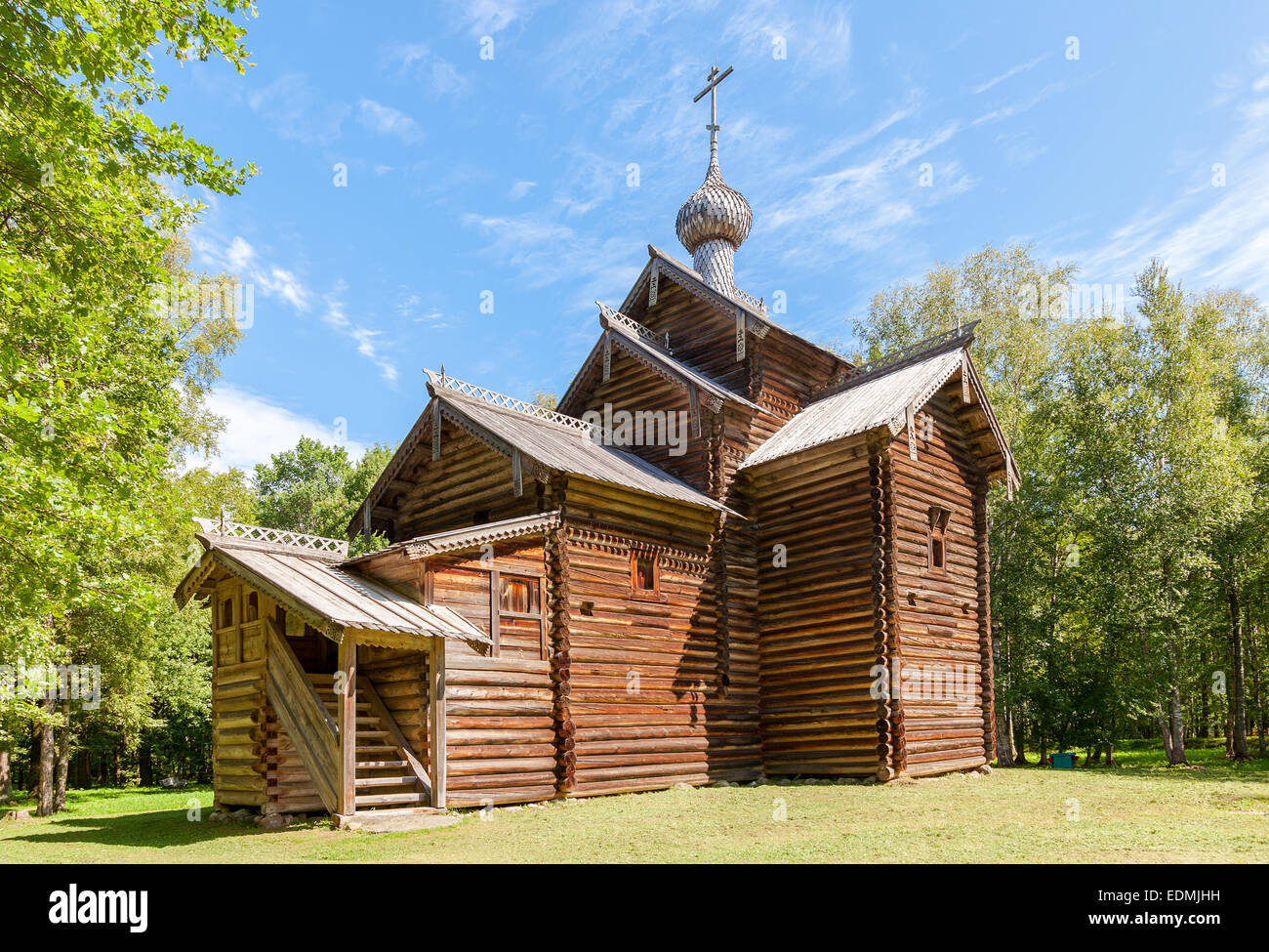 Old wooden orthodox church in the museum of wooden architecture ...