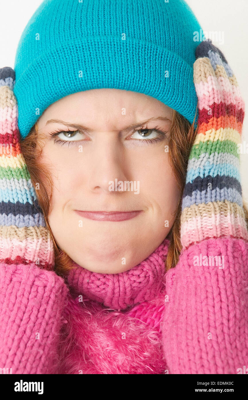 Surprised young woman making faces hi-res stock photography and images ...