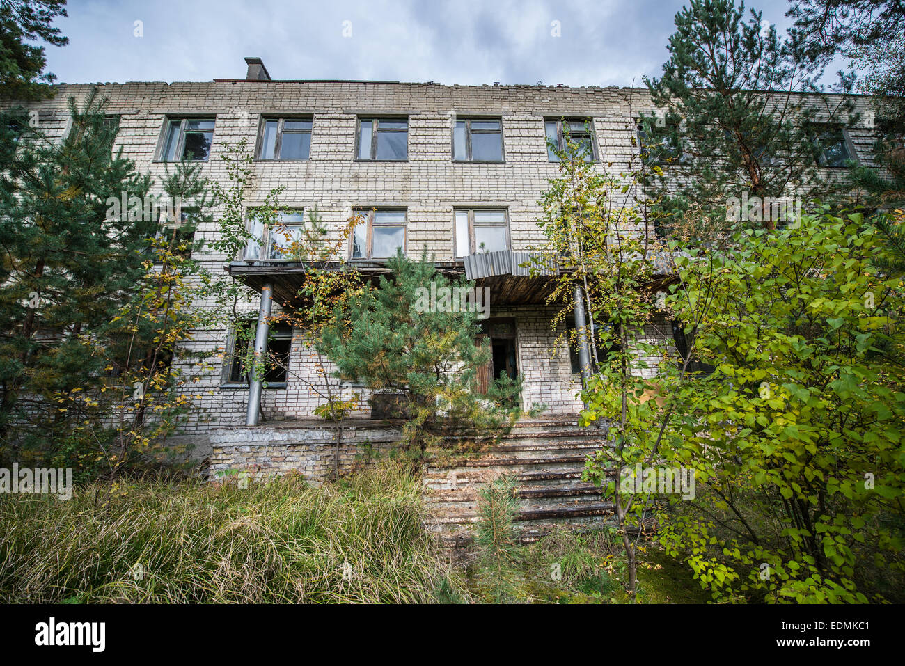 one of buildings of Chernobyl-2 military base next to Duga-3 Soviet ...