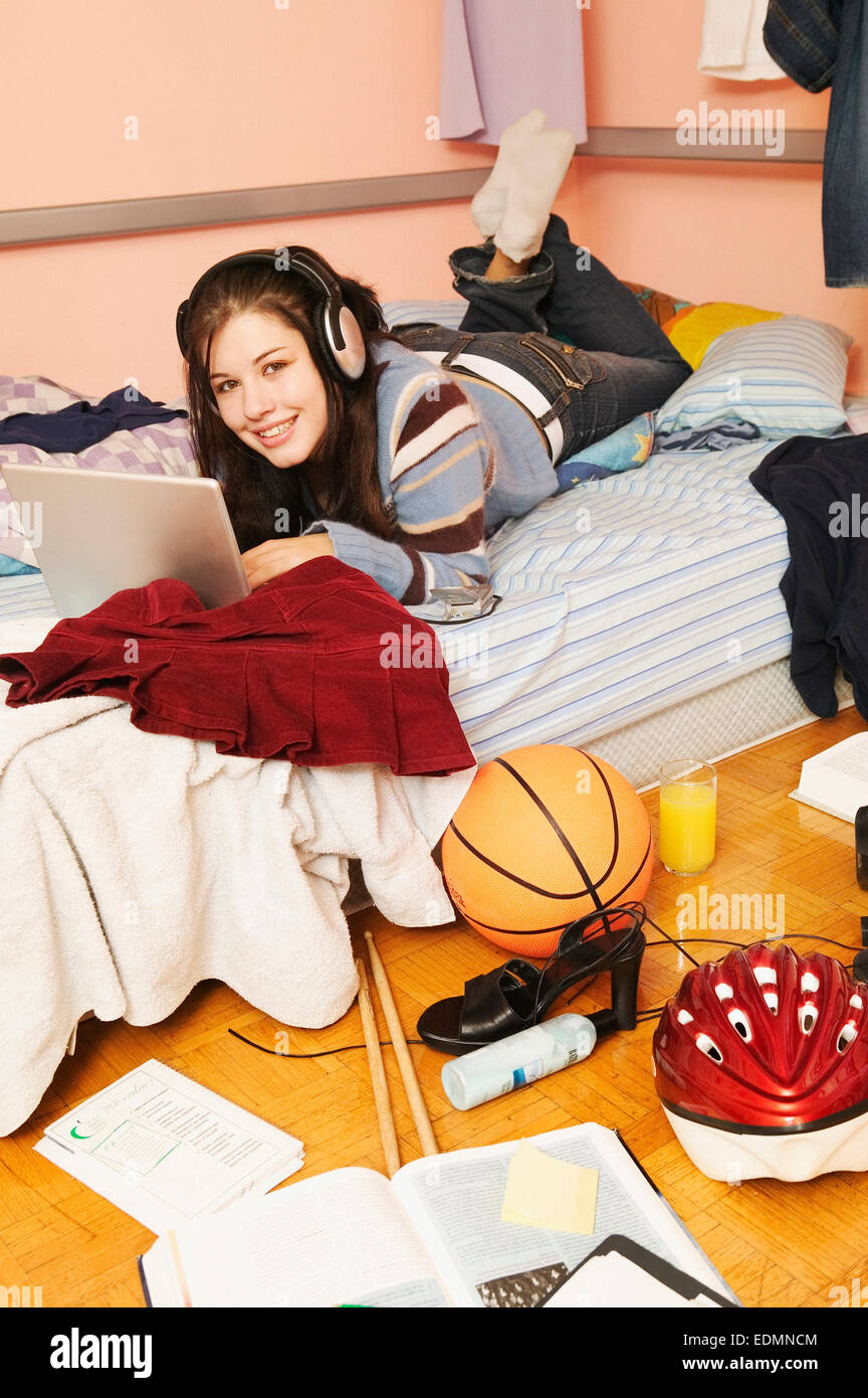 Teenager in messy room hi-res stock photography and images - Alamy