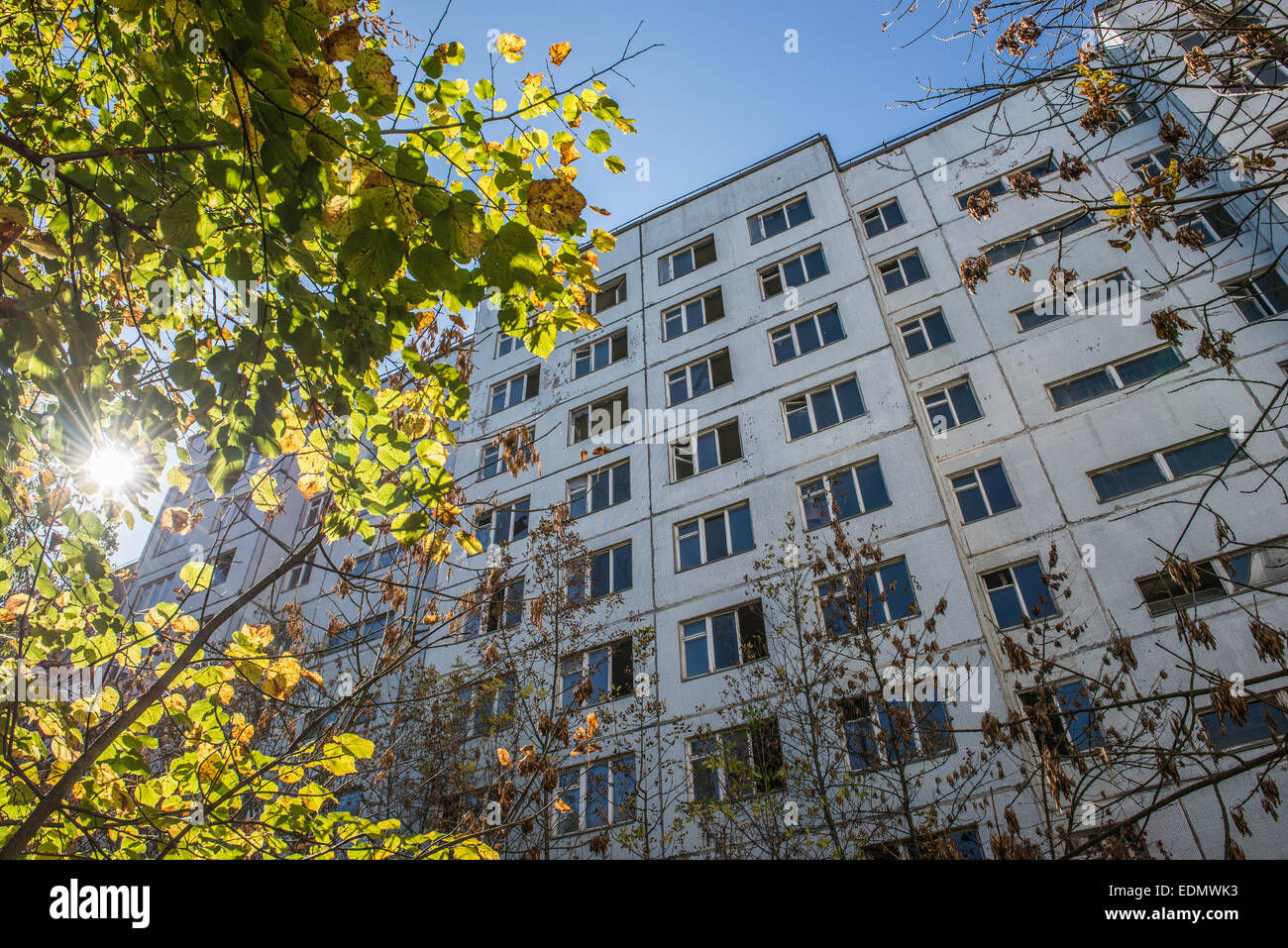block of flats in Pripyat abandoned city, Chernobyl Exclusion Zone ...