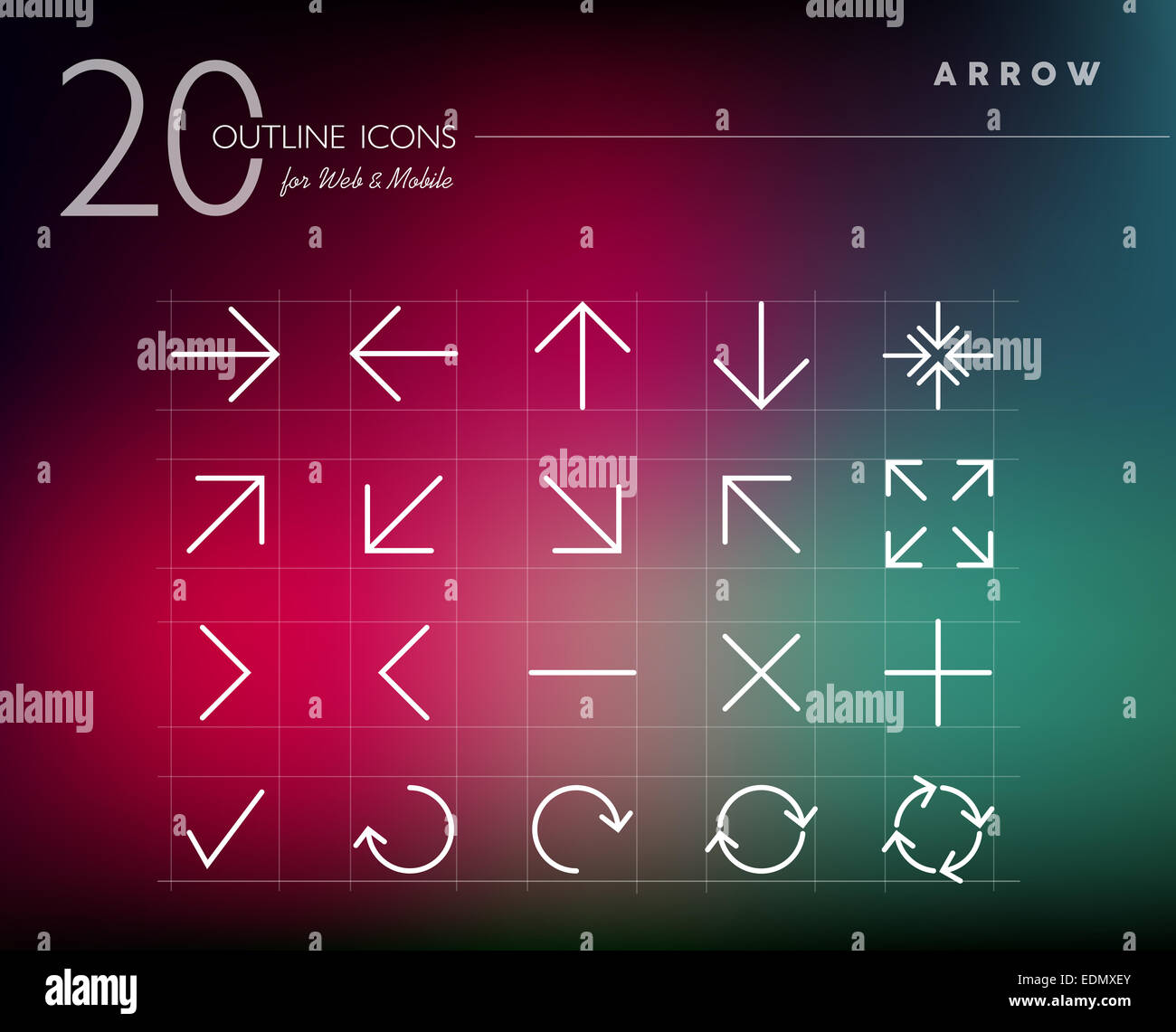Arrow line icons set for web and mobile app. EPS10 vector file ...