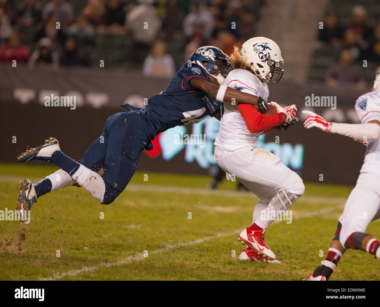 Carson, CA. 4th Jan, 2015. East Coast Blue team captain, and Notre Dame ...