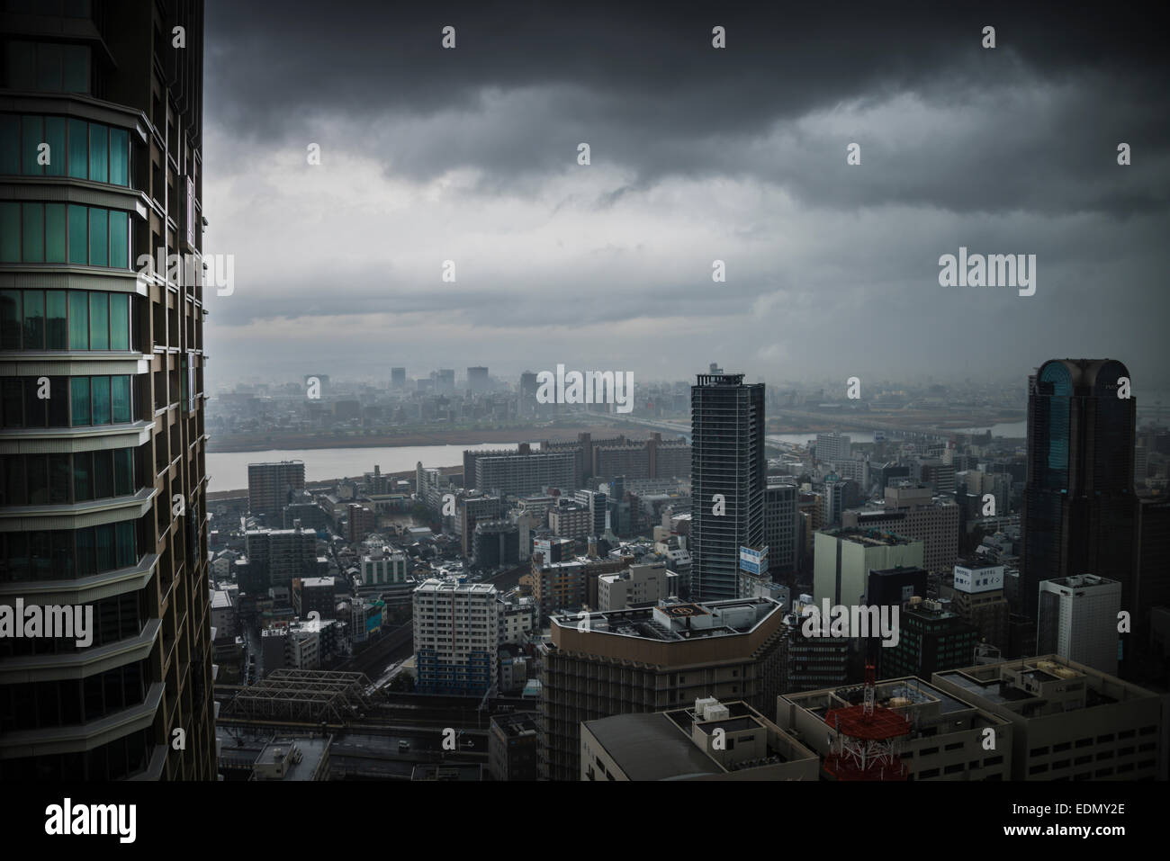 A stormy morning over Osaka, Japan Stock Photo - Alamy