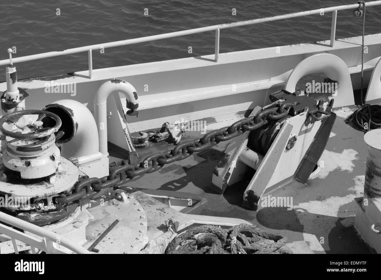 Anchor sailing ship on Black and White Stock Photos & Images - Alamy