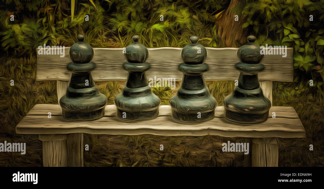 Illustrations chess figure, chess on the bench, creative, chessboard ...