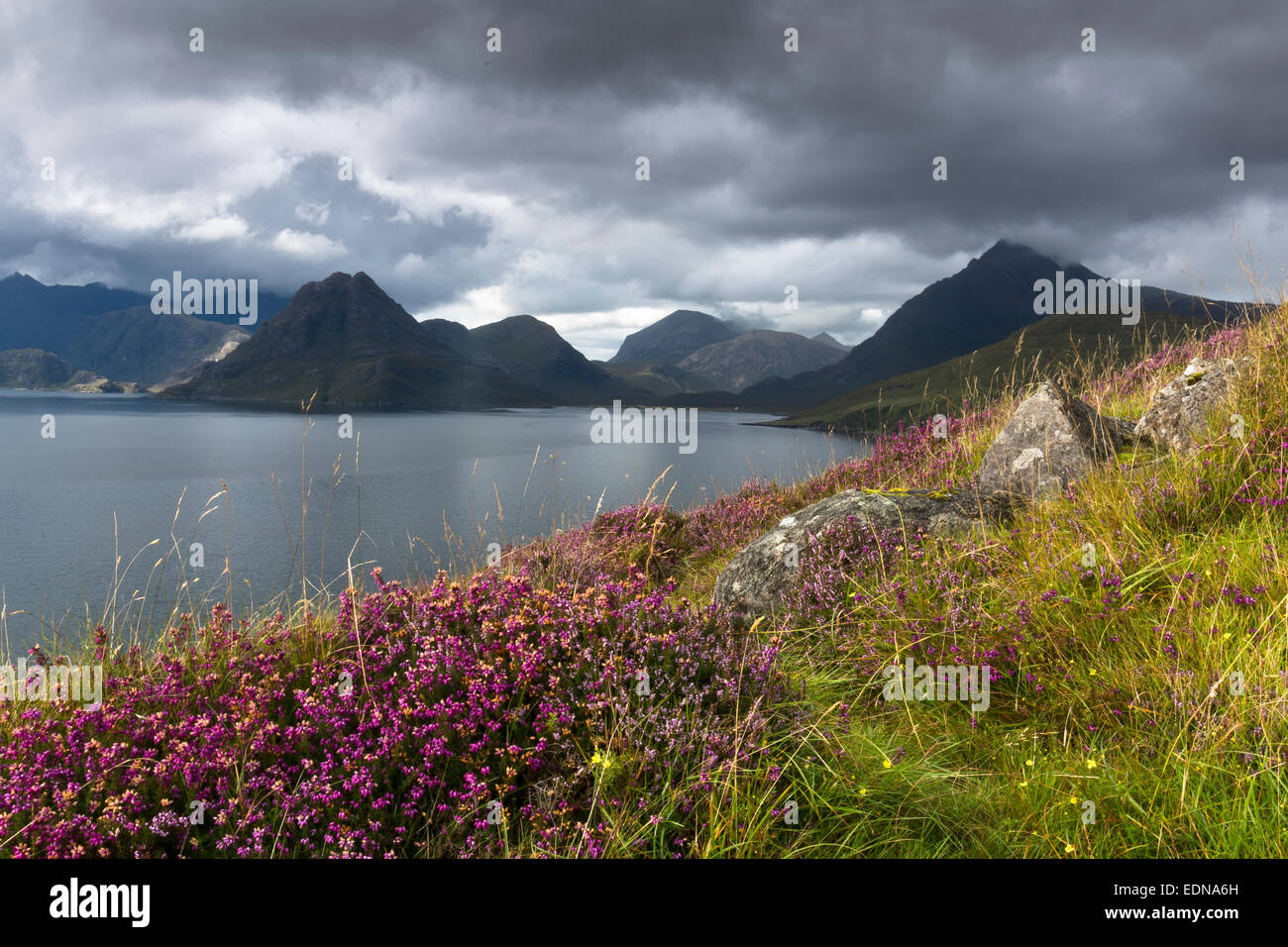 view from elgol to loch scavaig and the cuillins isle of skye Stock ...