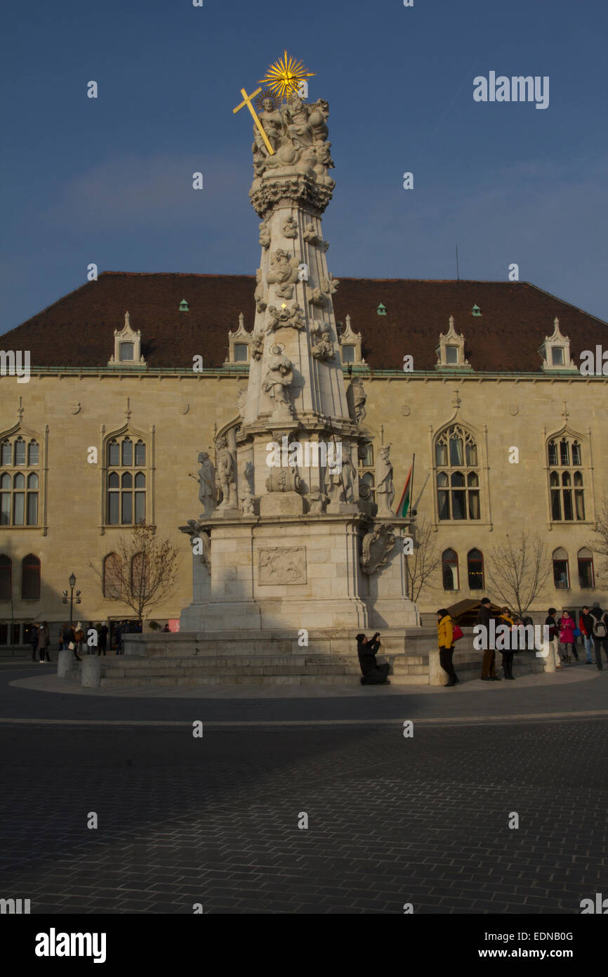 Trinity Square and the old Town Hall of Buda, on Castle Hill in Buda ...