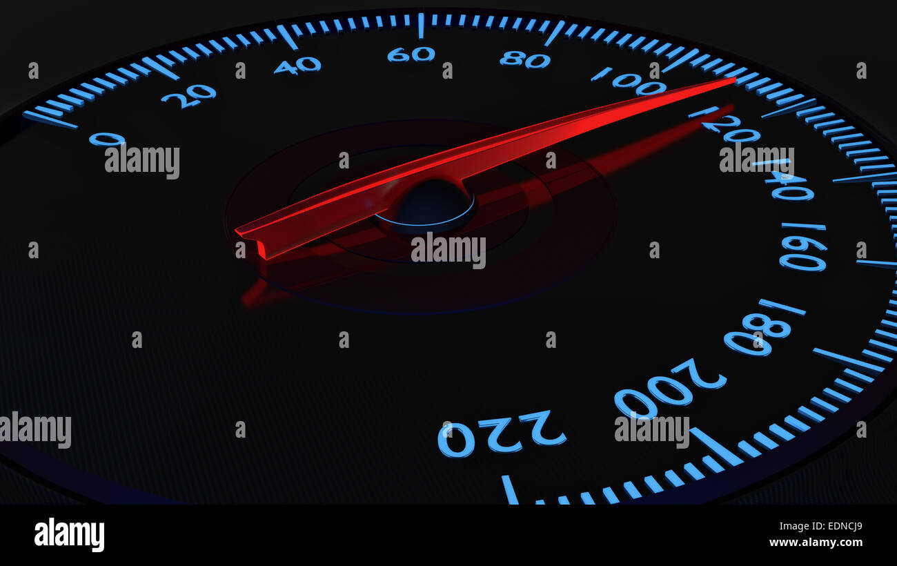 Modern powerful speedometer glowing red and blue Stock Photo - Alamy