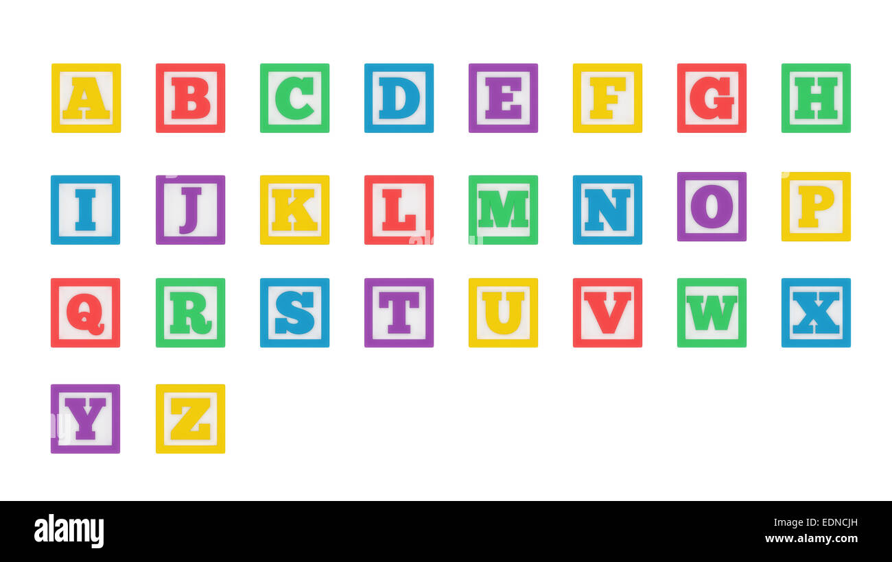 Colorful learning block alphabet isolated on a white background Stock ...