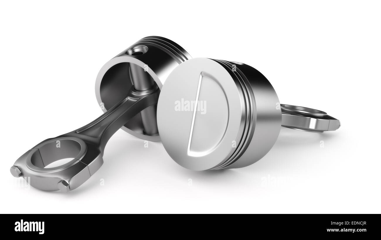 Pair of pistons isolated on a white background Stock Photo - Alamy