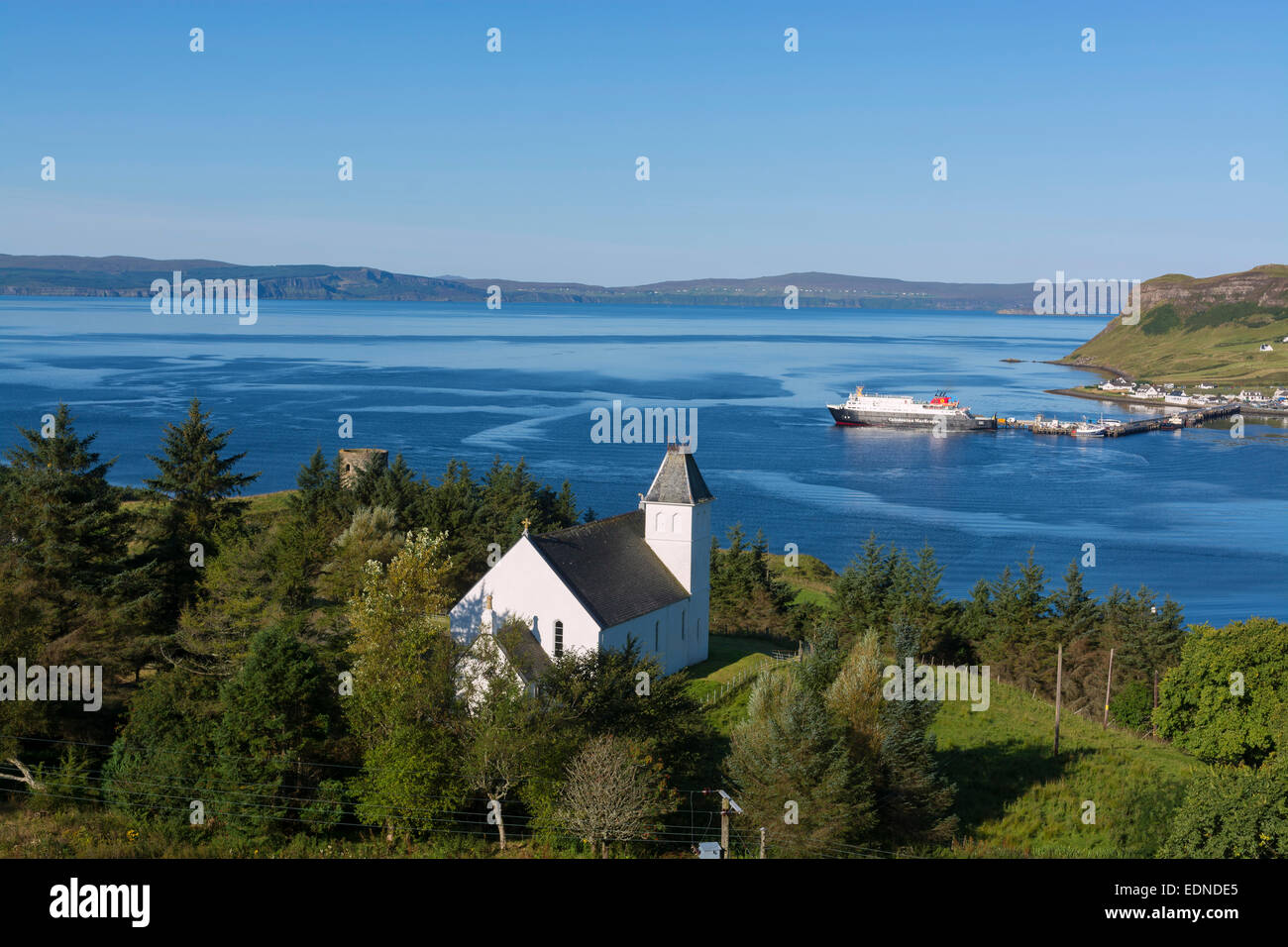 uig caledonian macbrayne beautiful hebridean light blue sky mv hebrides ...