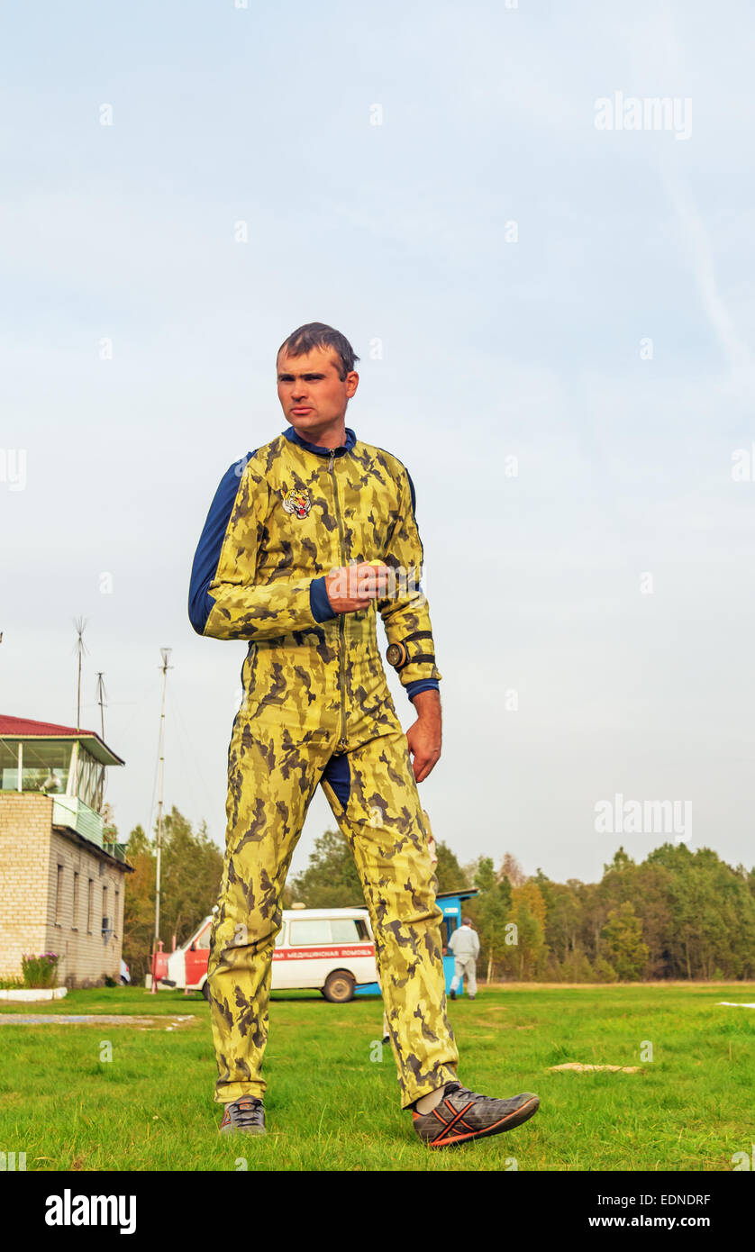 Parachutists - 2014. Portrait of parachutist Stock Photo - Alamy