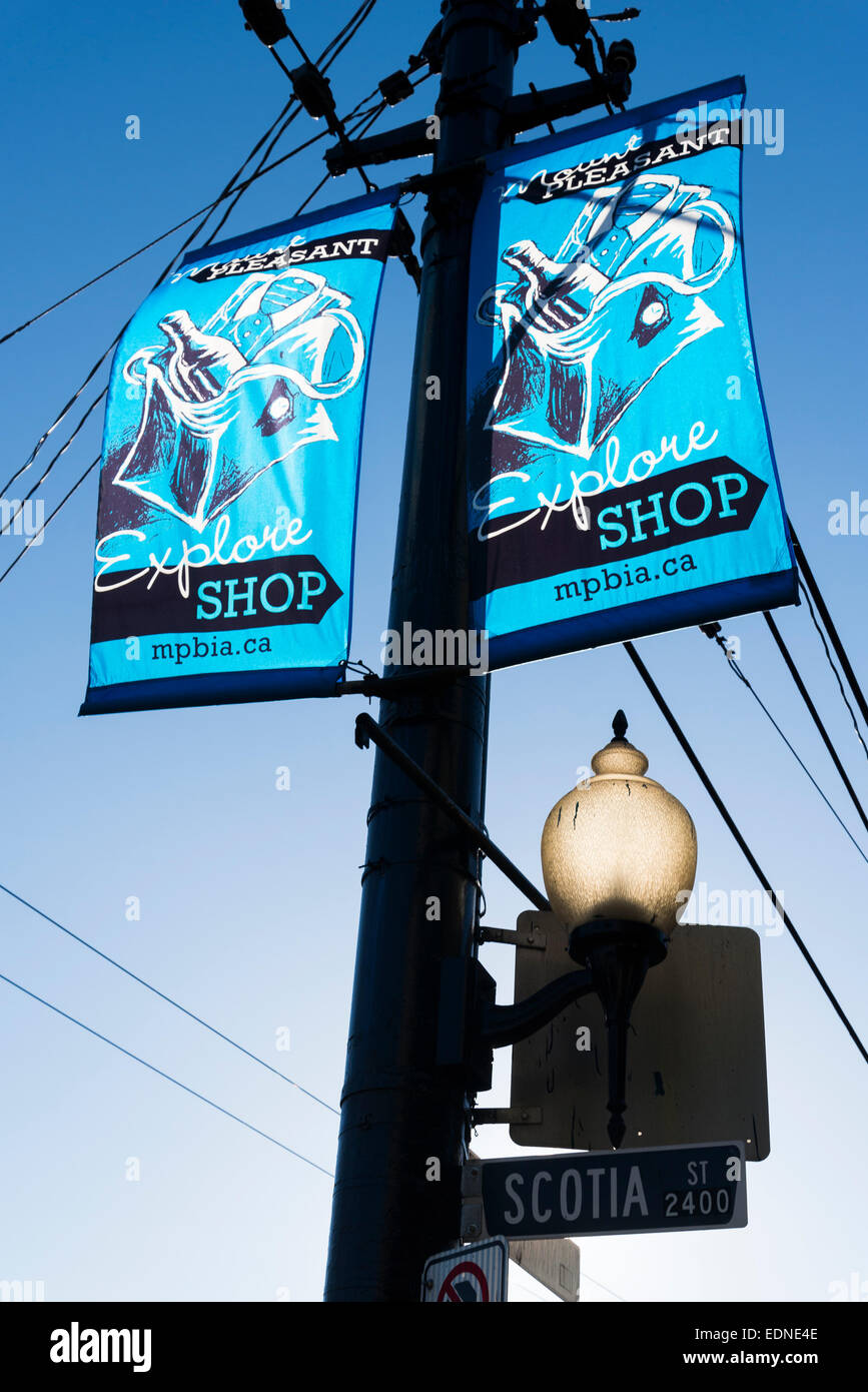 Mount pleasant neighbourhood street lamp banners hi-res stock ...